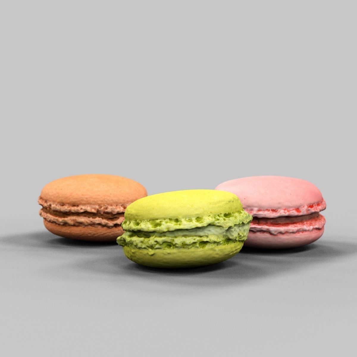 3 Macarons 3D Model Game ready .obj - CGTrader.com