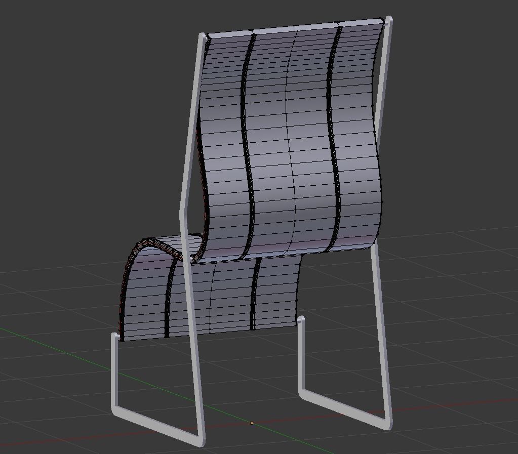 The Sledge Chair Angular Chrome Curved Fabric 3D model | CGTrader
