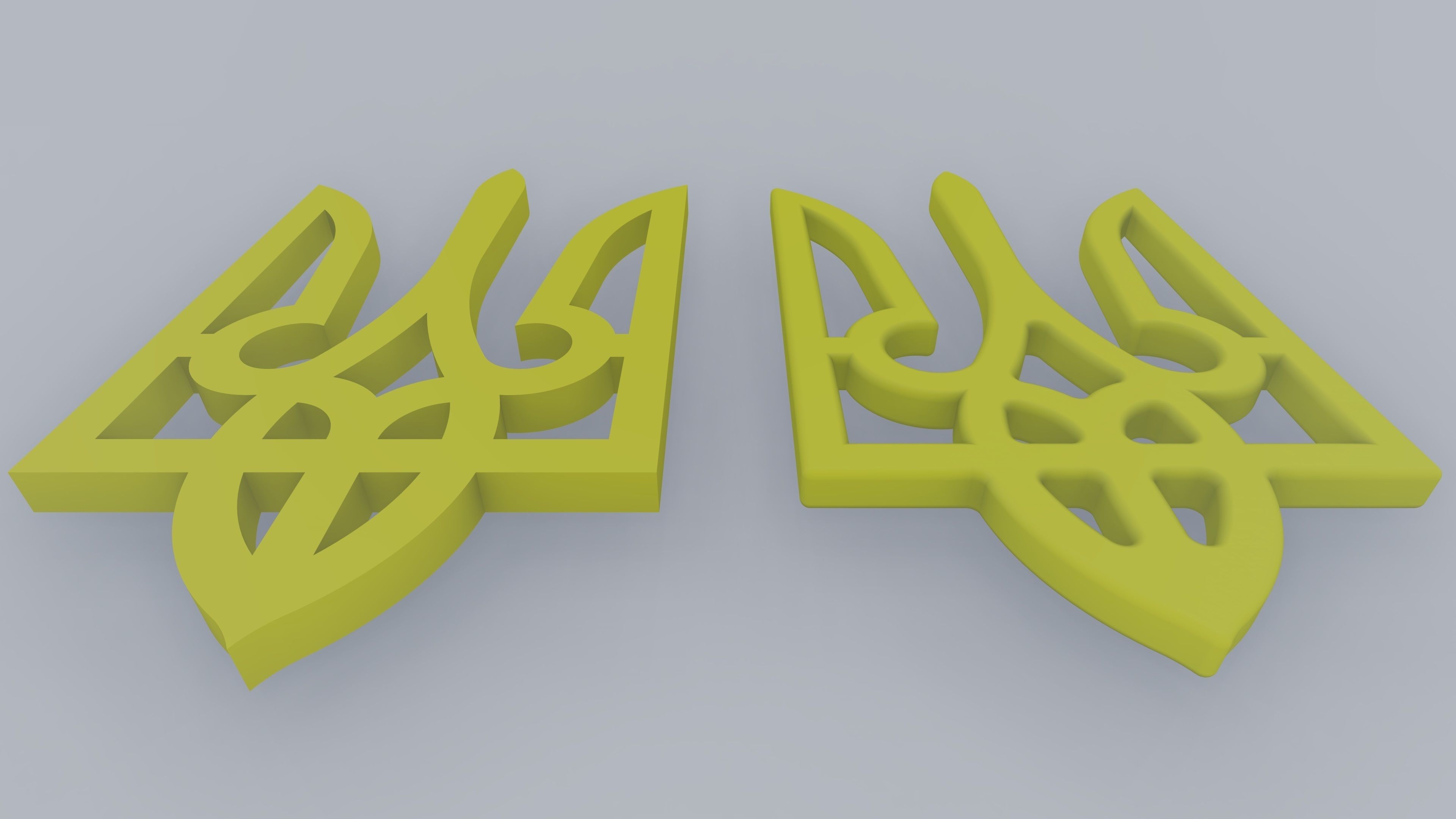 2 Emblem Trident Tryzub of Ukraine 3D model | CGTrader