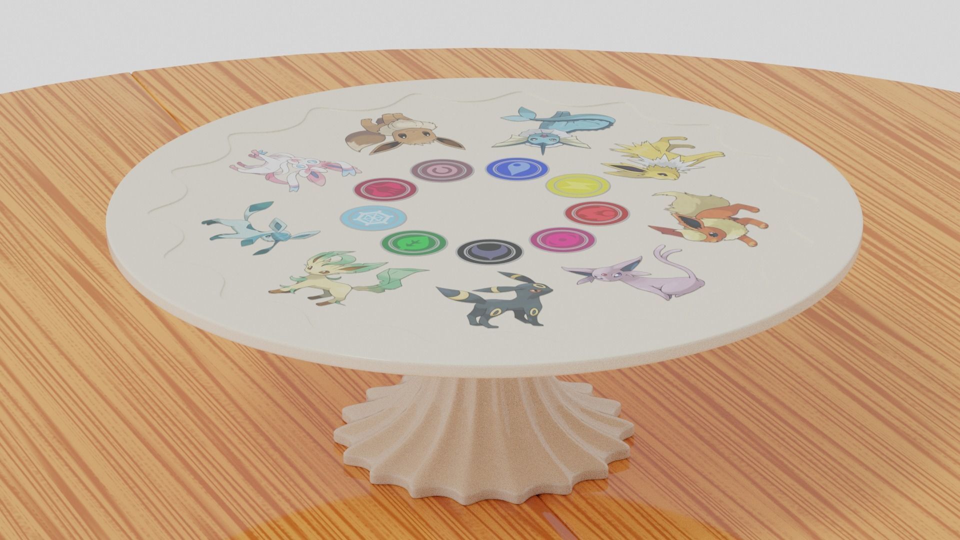 Cake stand with pokemon Eevee 3D model | CGTrader