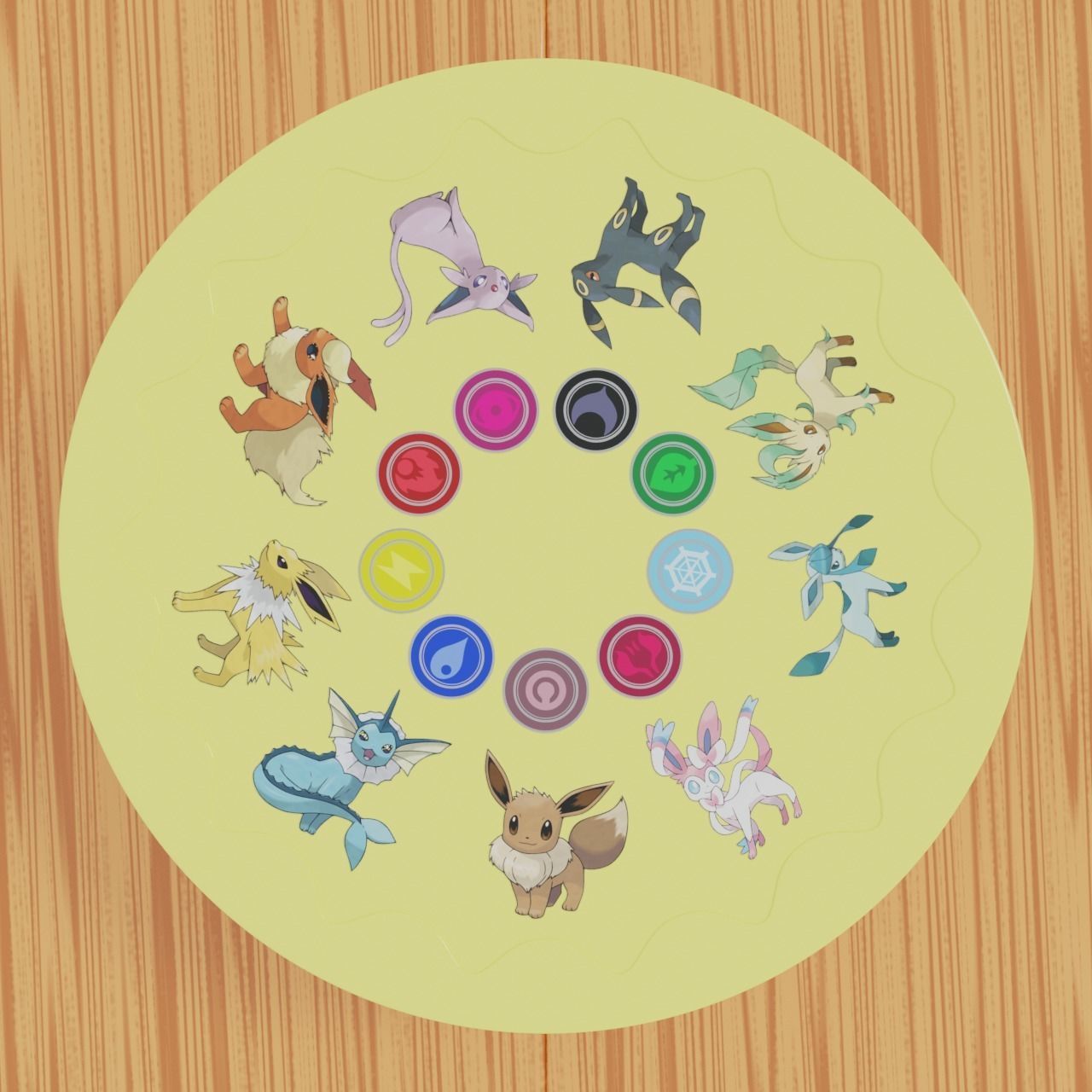 Cake stand with pokemon Eevee 3D model | CGTrader