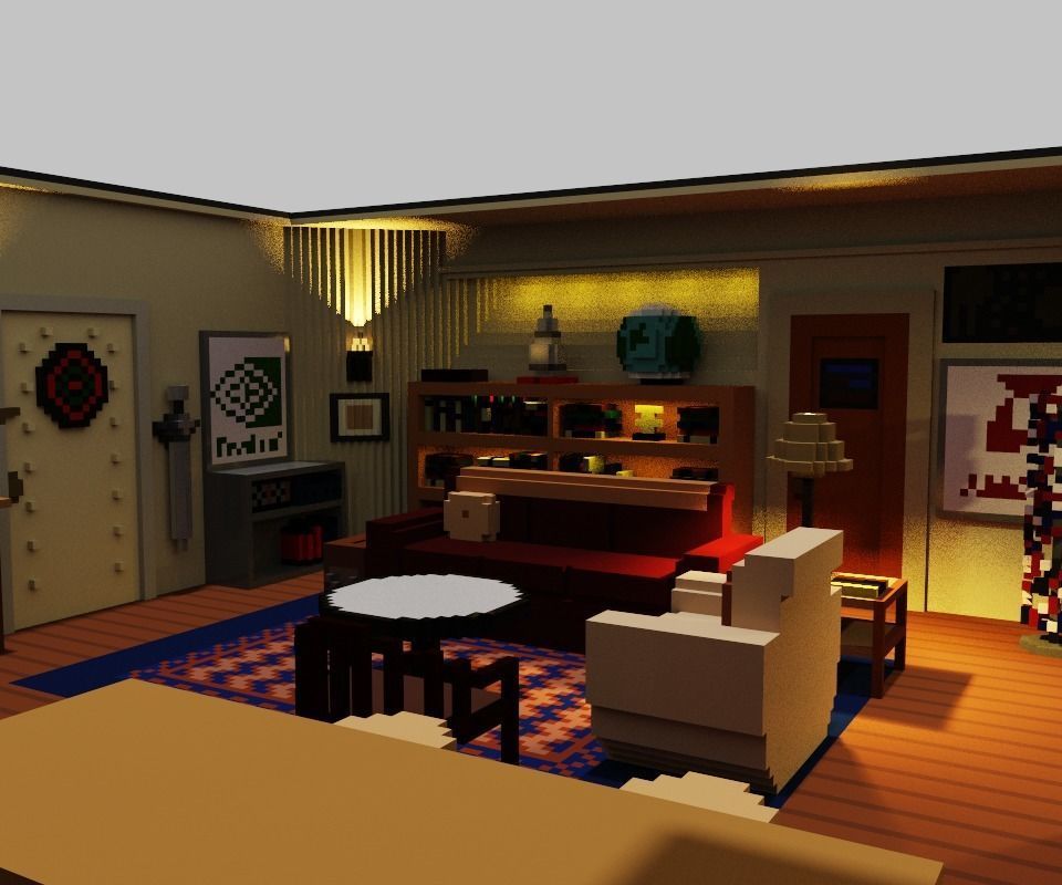 3D model Voxel The Big Bang Theory House VR / AR / low-poly | CGTrader