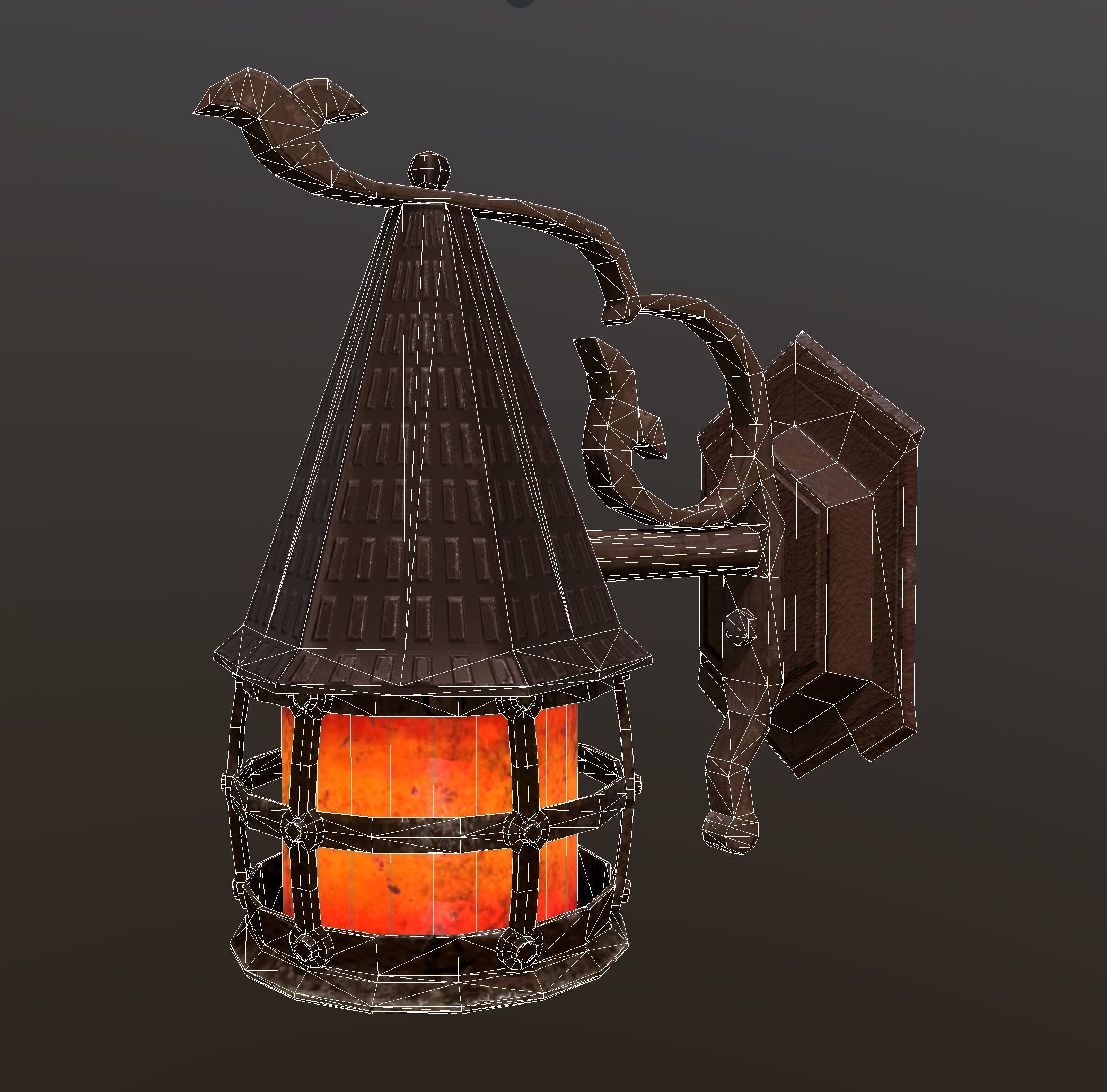 3D model Low-poly street wall lamp VR / AR / low-poly | CGTrader