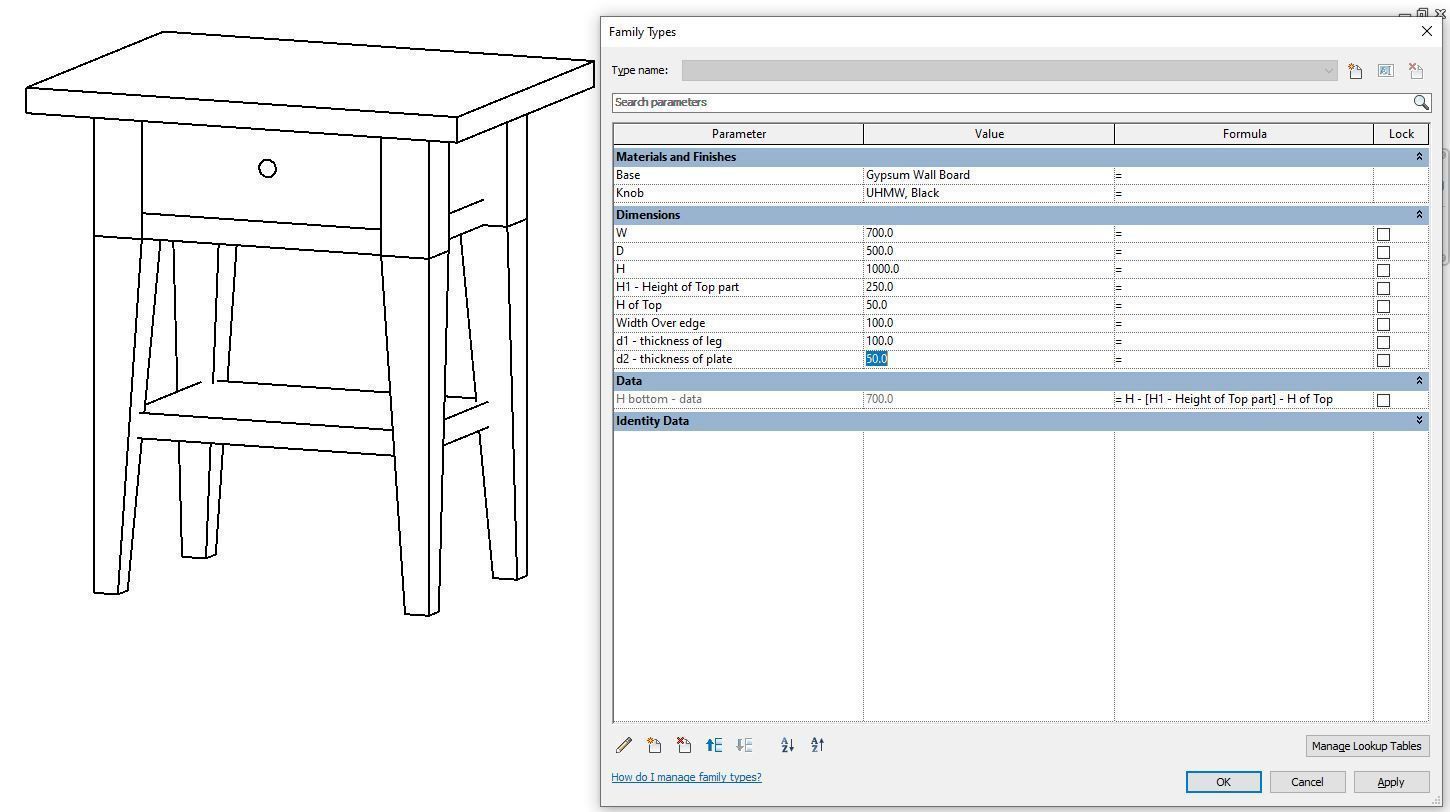3D Bed Table 1 Hemnes- Full parametric Revit Family free VR / AR / low ...