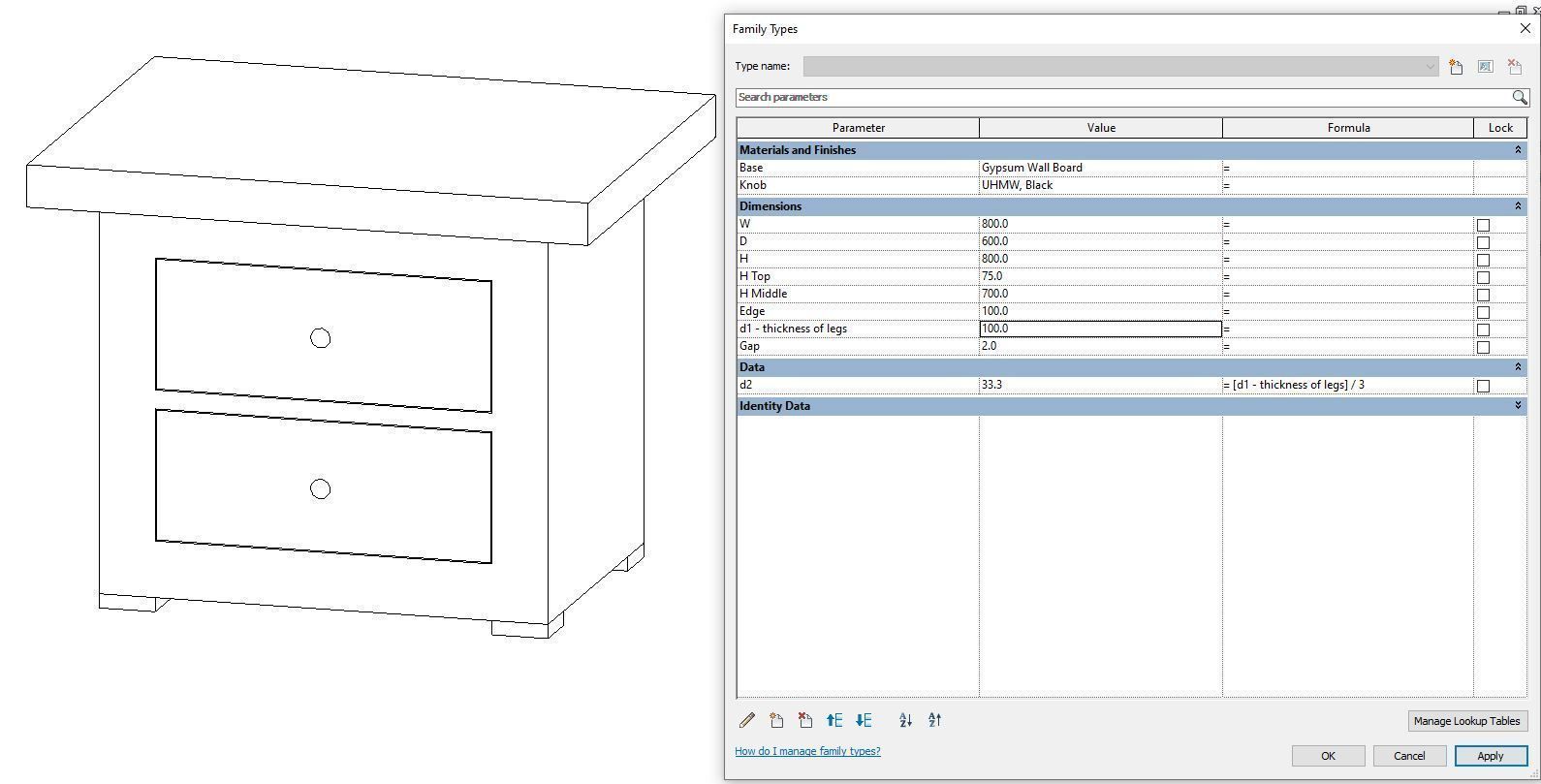 Bed Table 2 Hemnes- Full parametric Revit Family free VR / AR / low ...