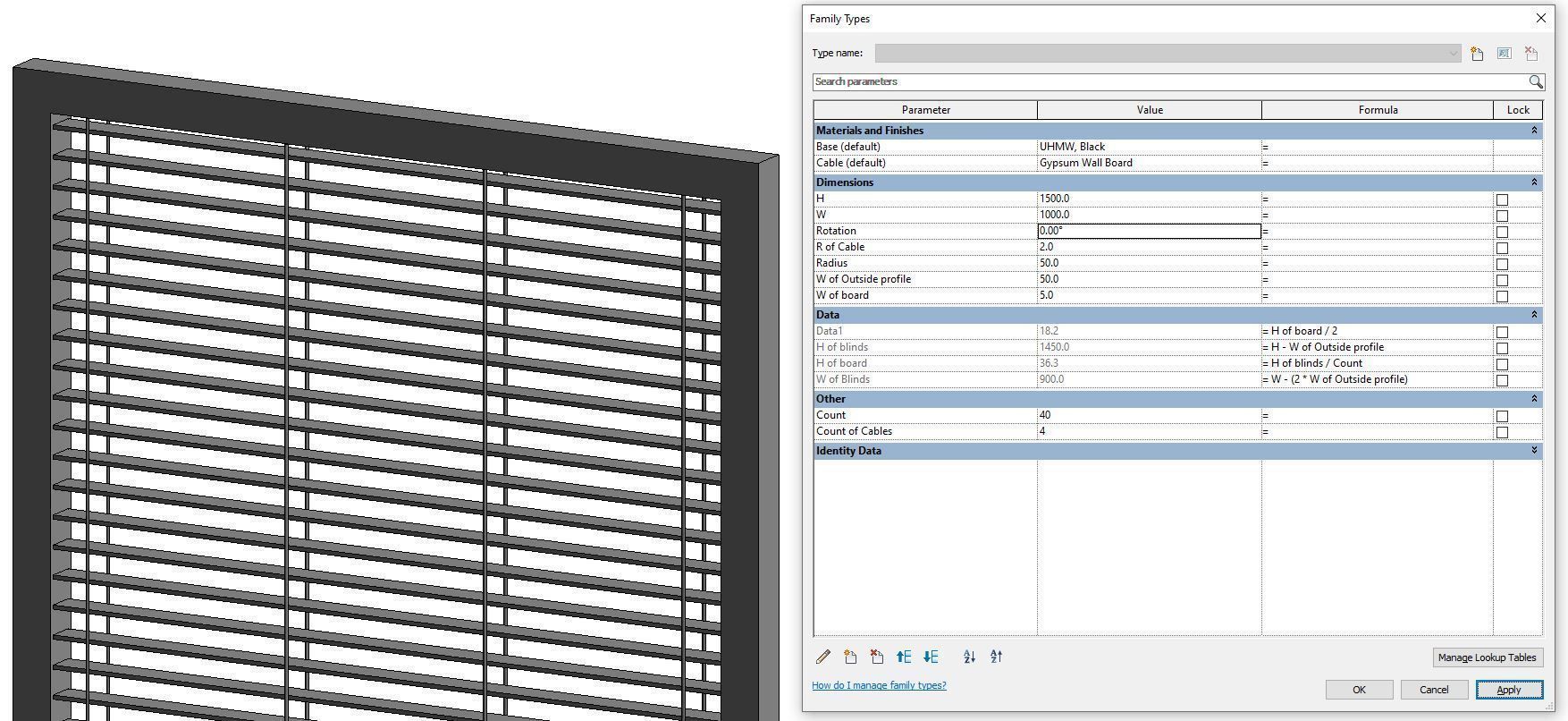 3D model Roller Blinds - Full parametric Revit Family VR / AR / low ...