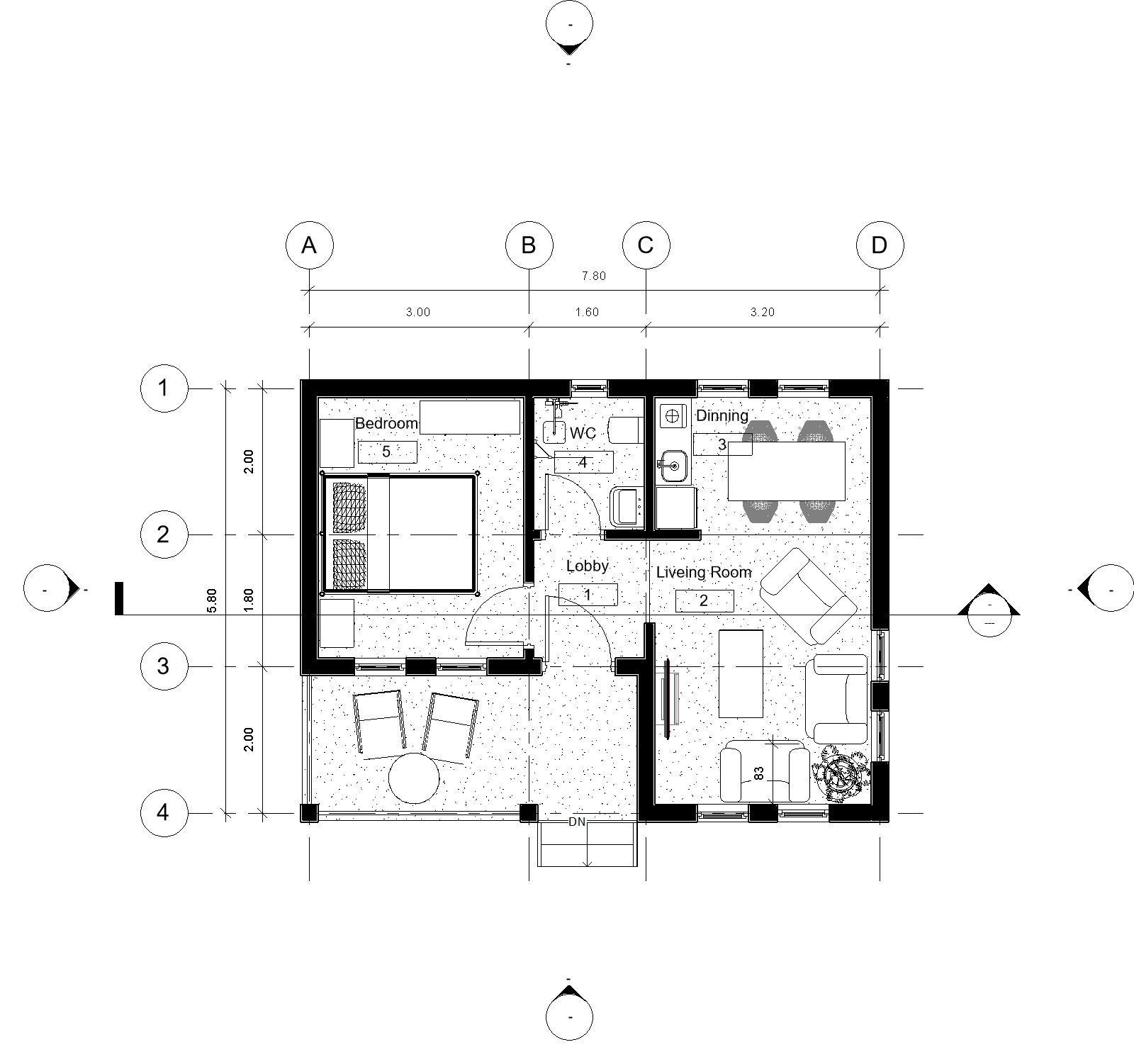 House Plans 8X6 3D model | CGTrader