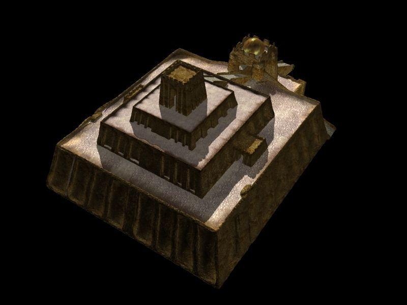 Ziggurat golden pyramid 3D model | CGTrader