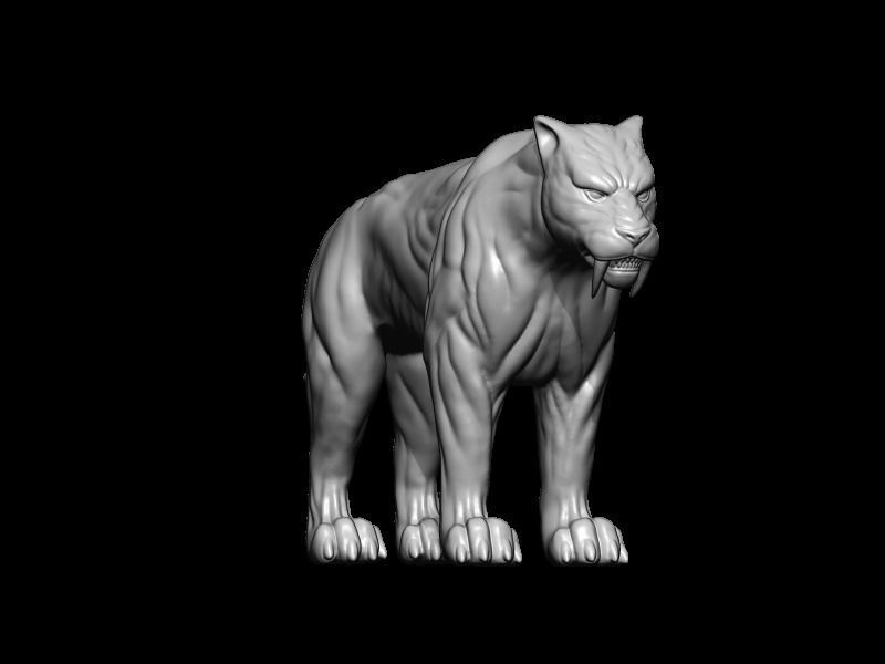 Sabertooth tiger 3D model 3D printable | CGTrader