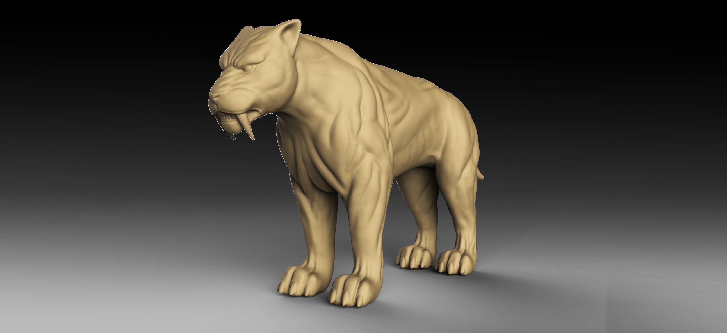 Sabertooth tiger 3D model 3D printable | CGTrader