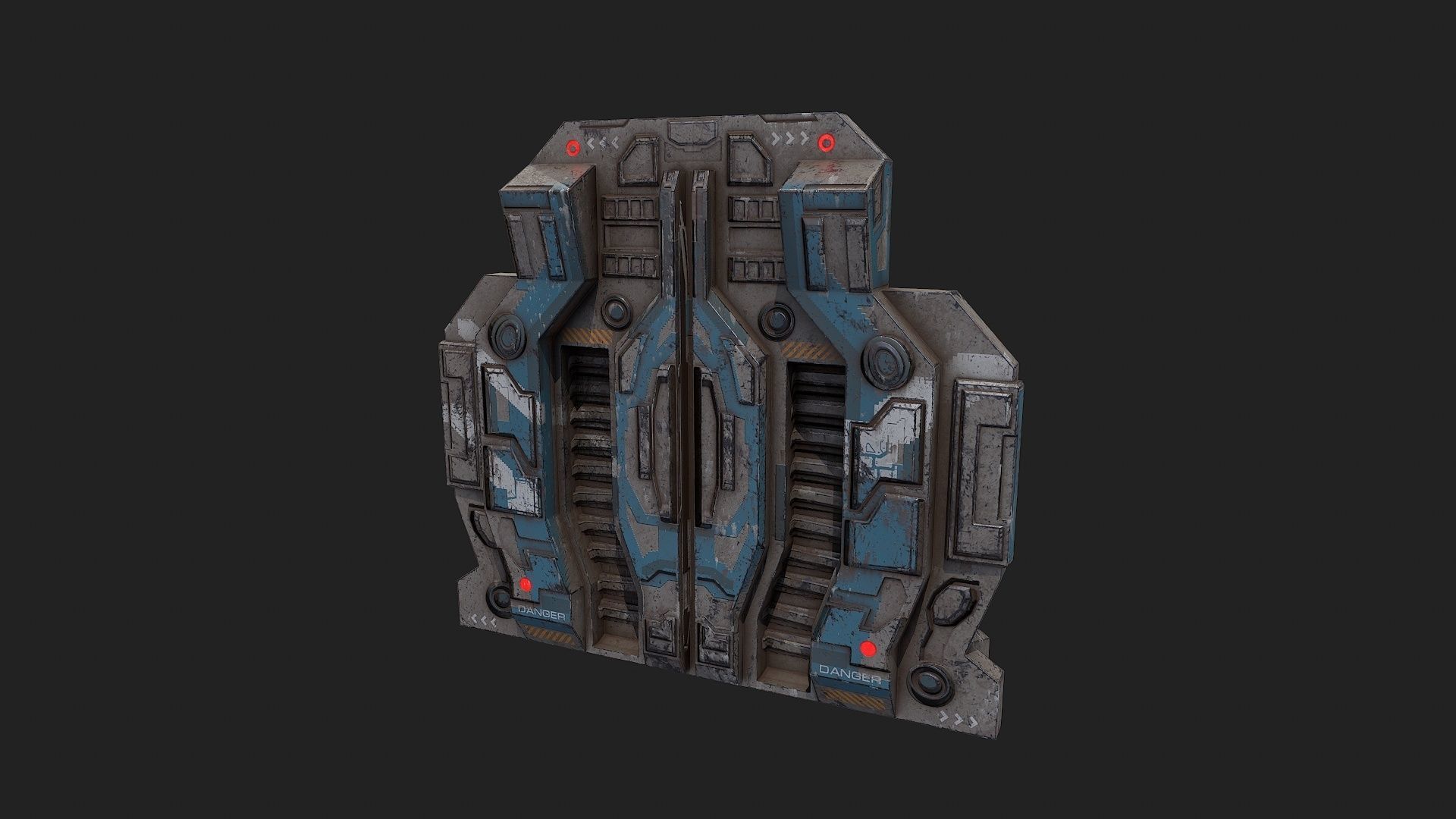 3D model Low poly sci fi defence wall grid environment asset VR / AR ...