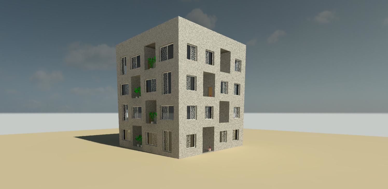 apartments building 3D model 3D printable | CGTrader