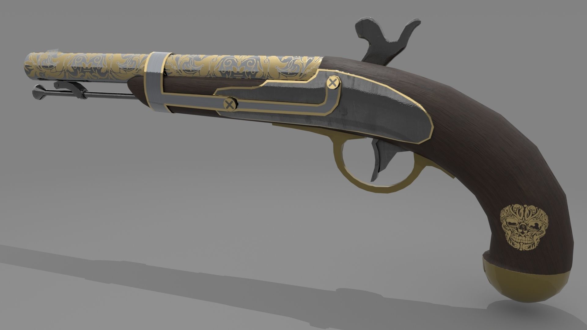 3D model Pirate Gun VR / AR / low-poly | CGTrader