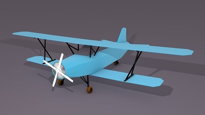 Low Poly Aircraft biplane free VR / AR / low-poly 3D model | CGTrader