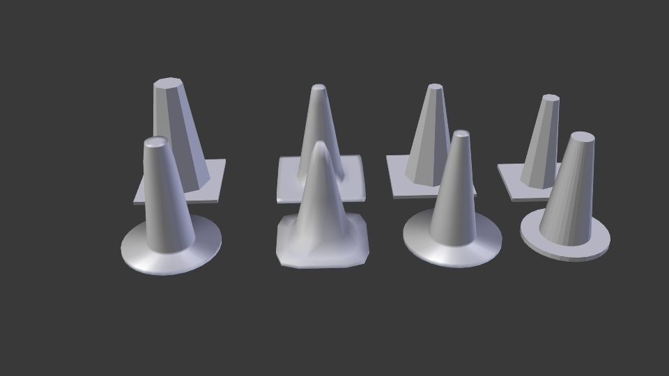 Low Poly Traffic Cone Pack free VR / AR / low-poly 3D model | CGTrader