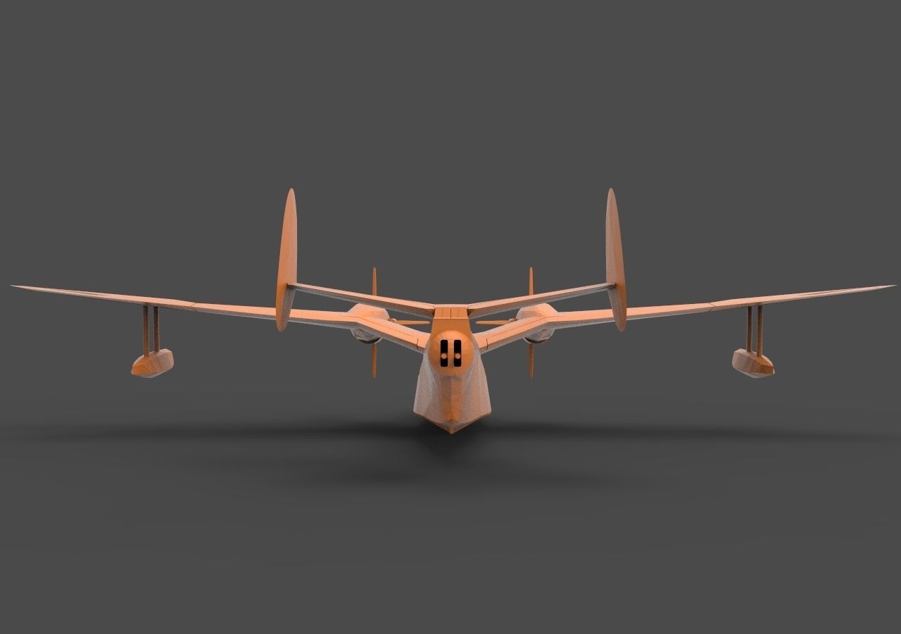 BE-6M orange airplane 3D model 3D printable | CGTrader