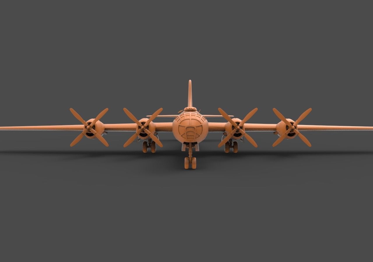 B - 29 orange airplane 3D model 3D printable | CGTrader