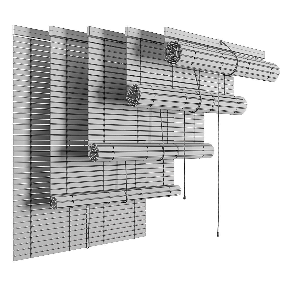 Wood Roller Blind 3D model | CGTrader