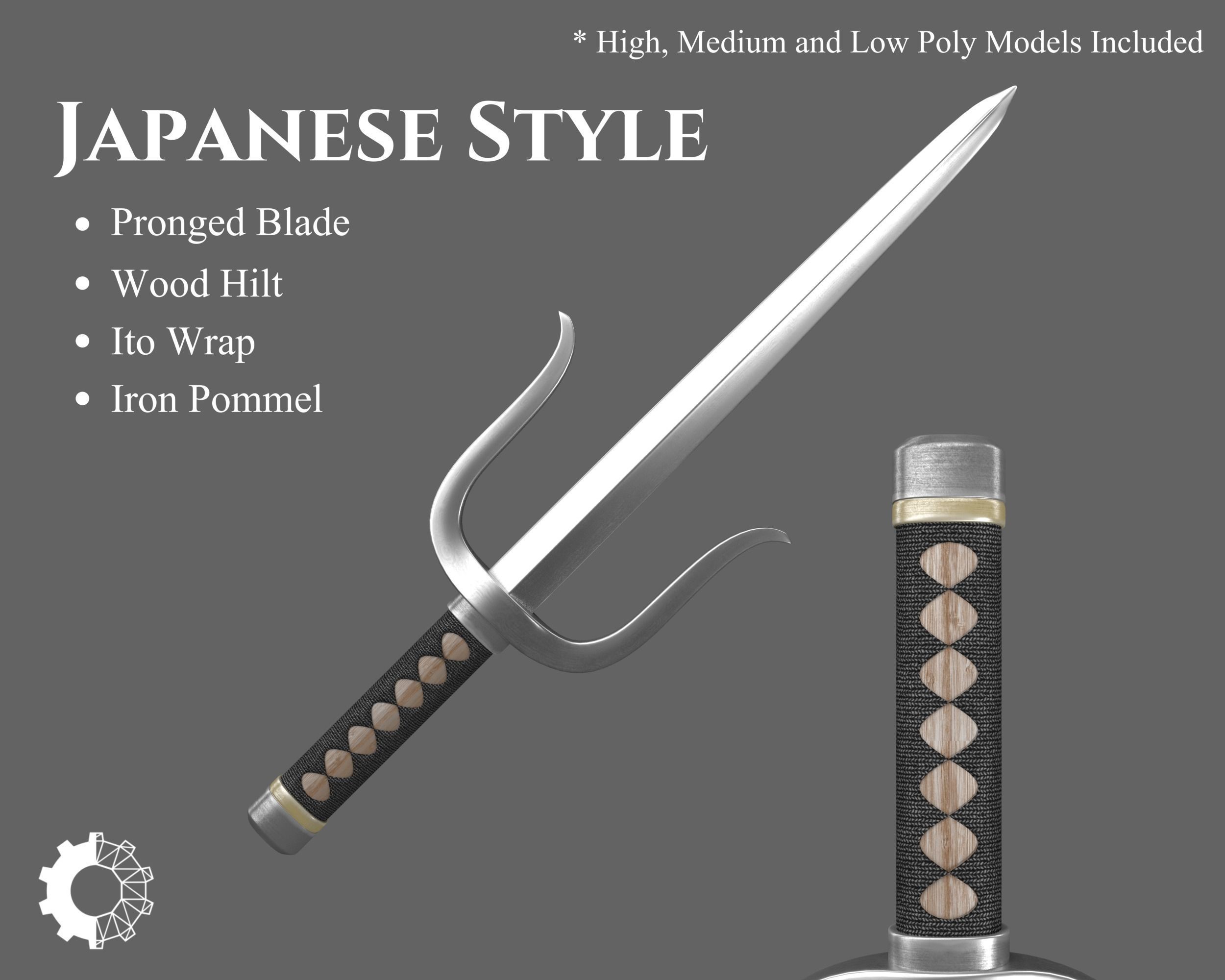 3D model Ancient Japanese Sai VR / AR / low-poly | CGTrader
