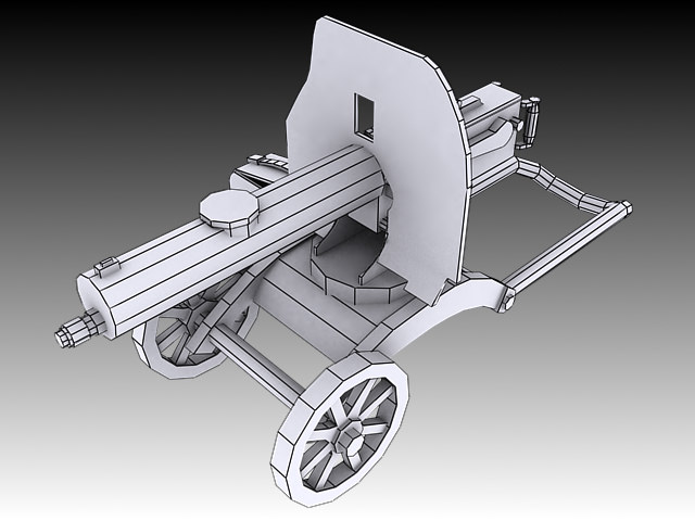 1910 Maxim Machine Gun 3D model | CGTrader