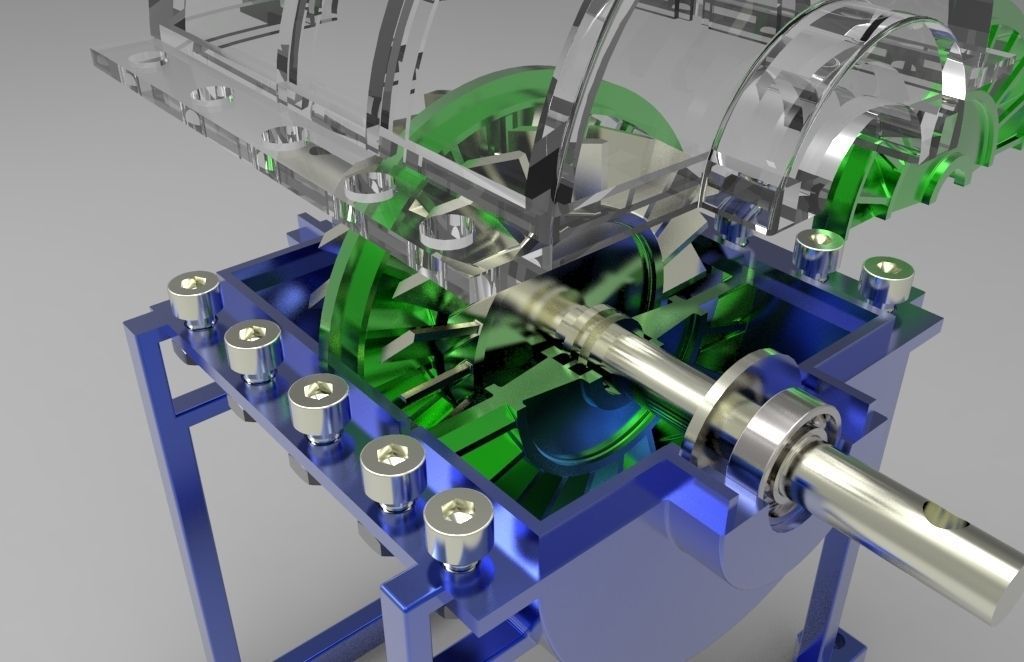 Mini Steam Turbine Engine 150 watts 3D model | CGTrader
