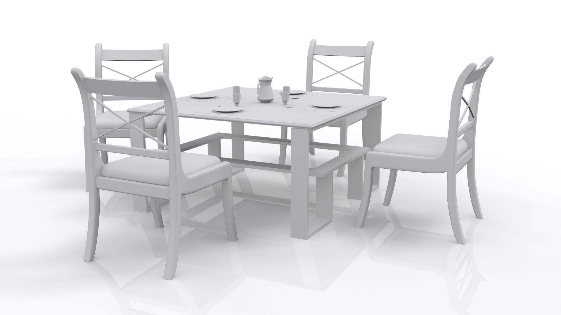 3D model Dining tabi VR / AR / low-poly | CGTrader