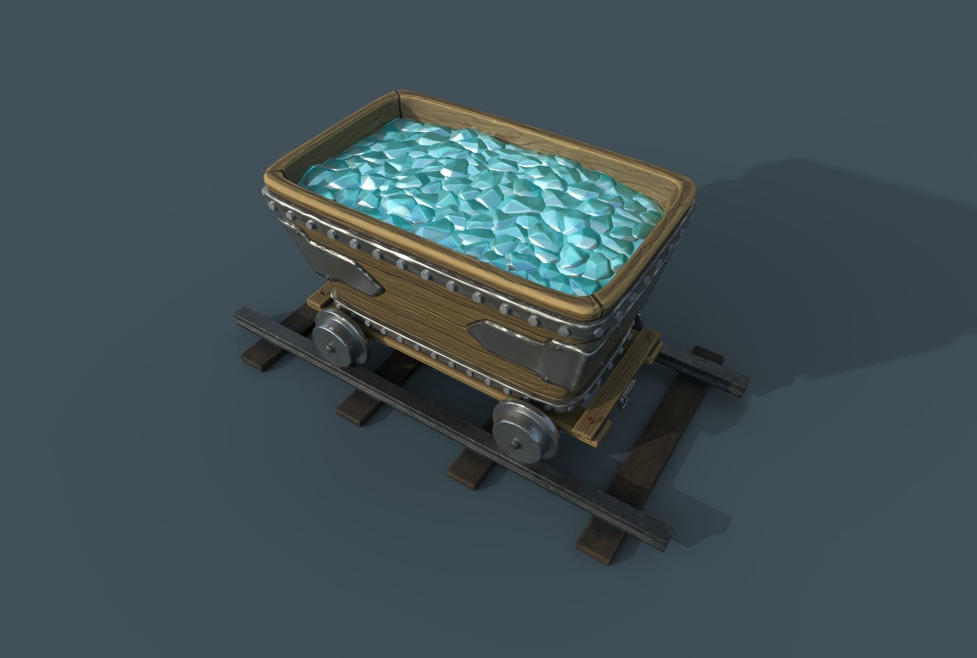 3D model Stylized Mine cart VR / AR / low-poly | CGTrader