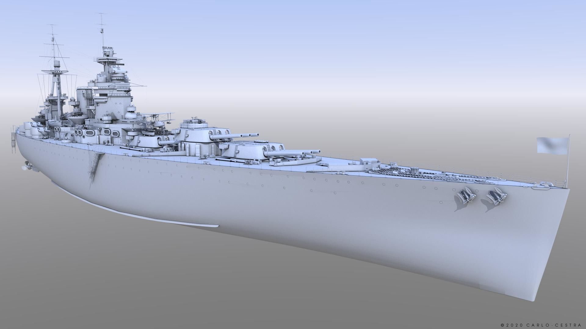 BATTLESHIP HMS RODNEY 3D model | CGTrader