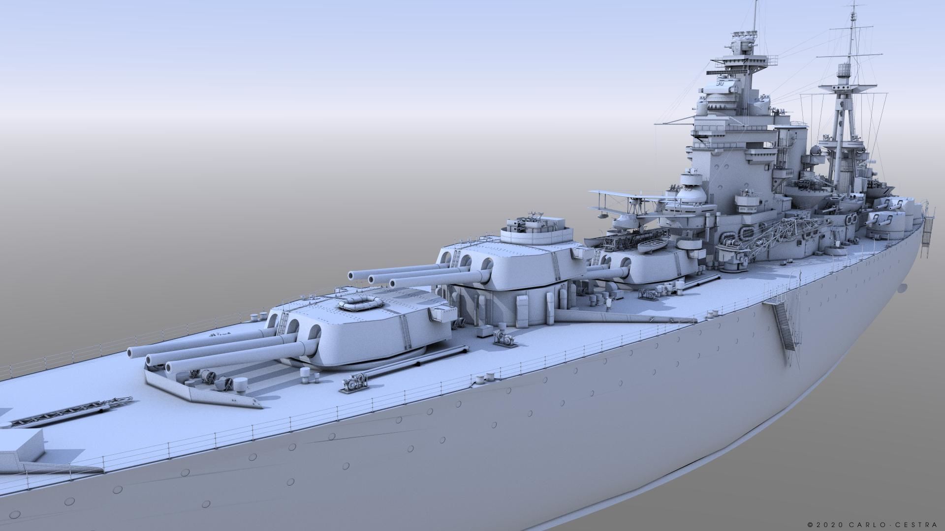 BATTLESHIP HMS RODNEY 3D model | CGTrader