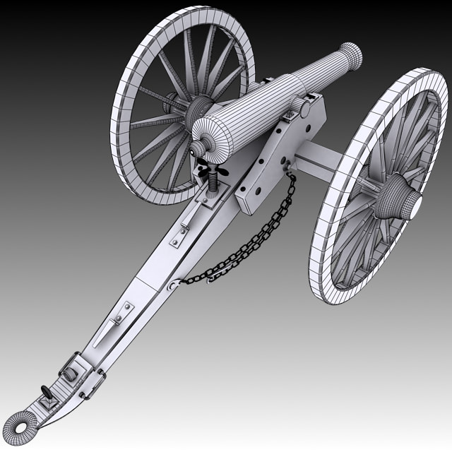 Napoleon Model 1841 6 pounder Field Gun 3D model | CGTrader