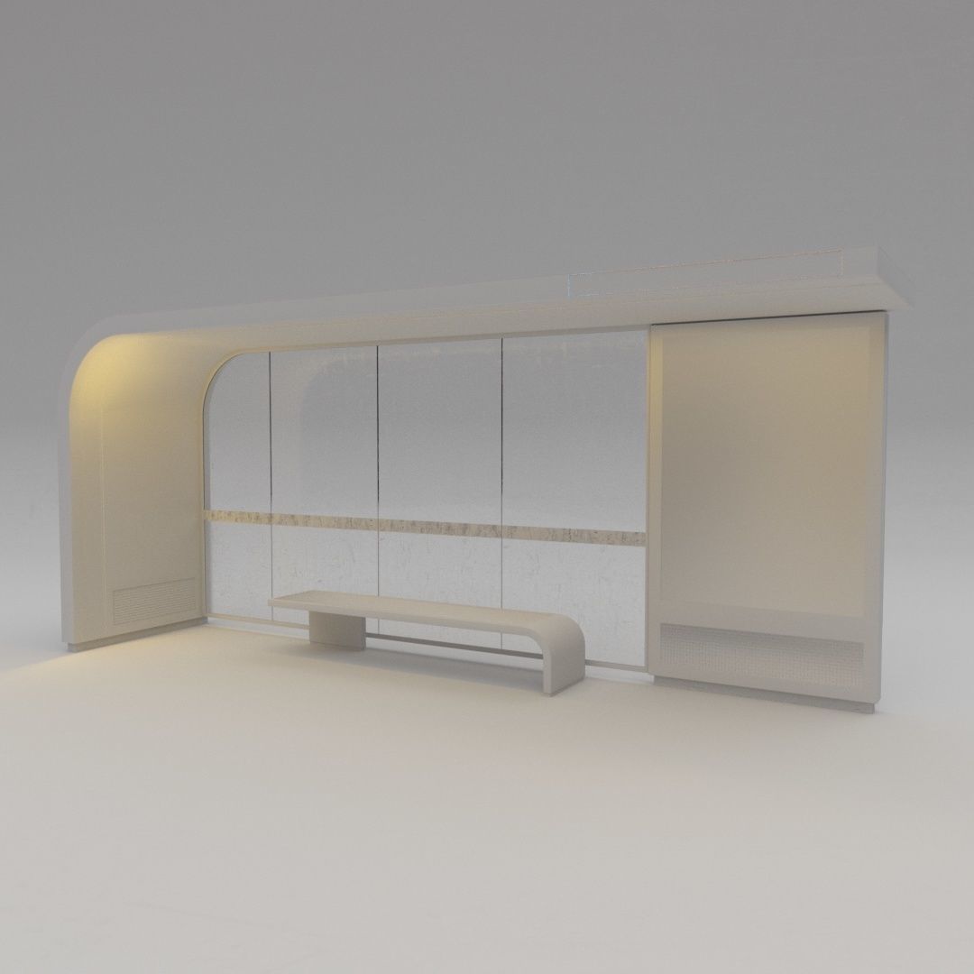 3D model Cyberpunk Bus Shelter VR / AR / low-poly | CGTrader