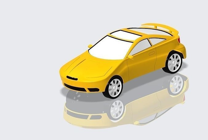 A free car model in yellow free 3D model | CGTrader