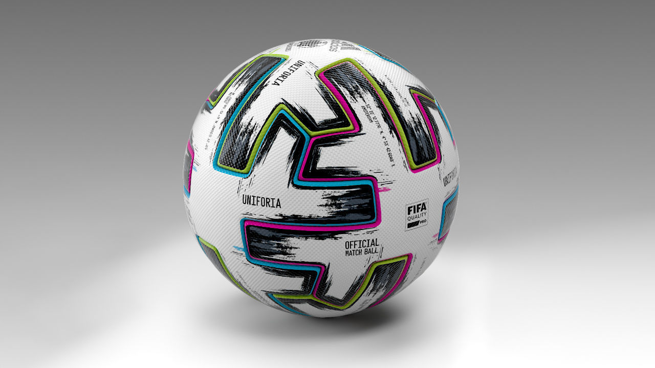 3D model Uniforia Official Euro 2020 Match Ball VR / AR / low-poly ...