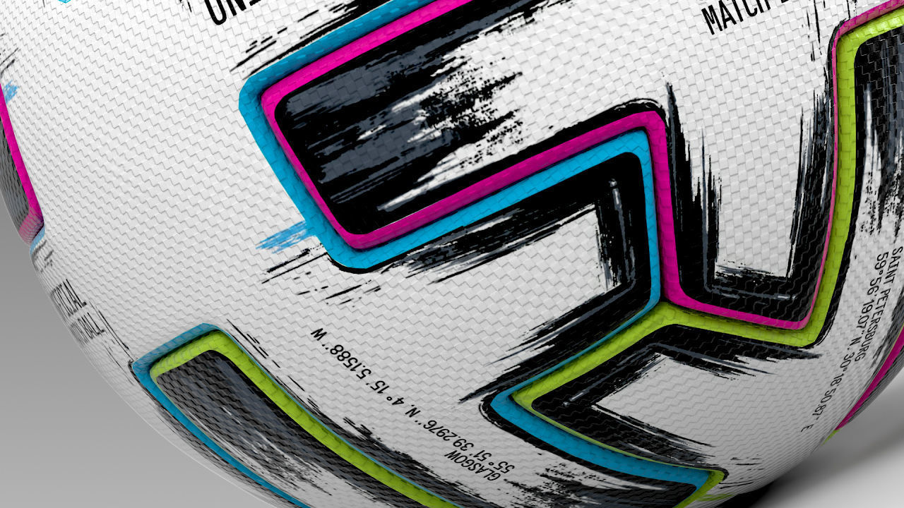 3D model Uniforia Official Euro 2020 Match Ball VR / AR / low-poly ...