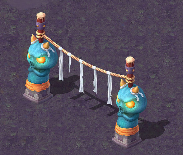 Cartoon hell - wicked pendant stone statue 3D model | CGTrader