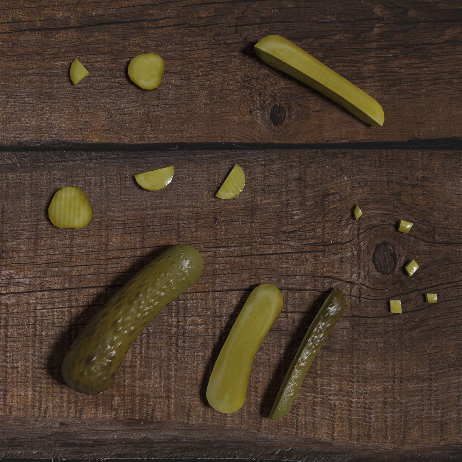 3D model Low poly scene with pickles of cucumber VR / AR / low-poly ...