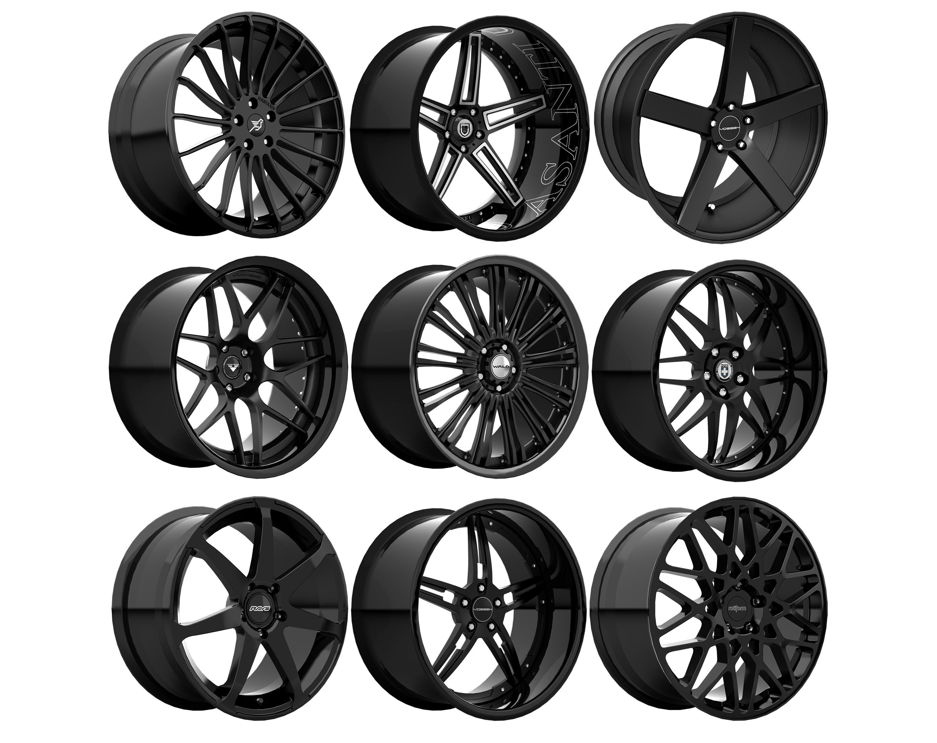 3D model Rims - Hamann Asanti Vossen Vorsteiner WALD HRE Rays Rotiform ...
