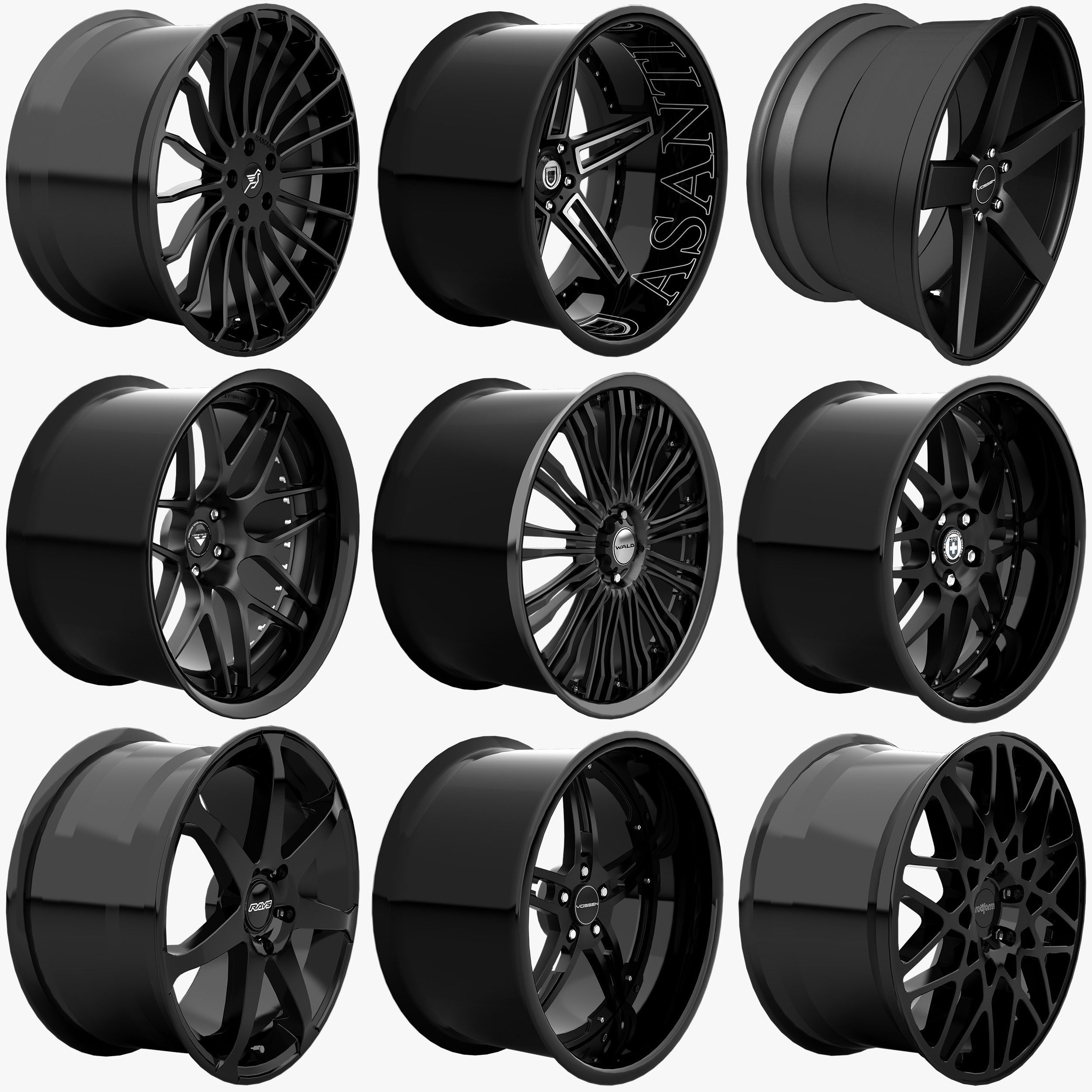 3D model Rims - Hamann Asanti Vossen Vorsteiner WALD HRE Rays Rotiform ...