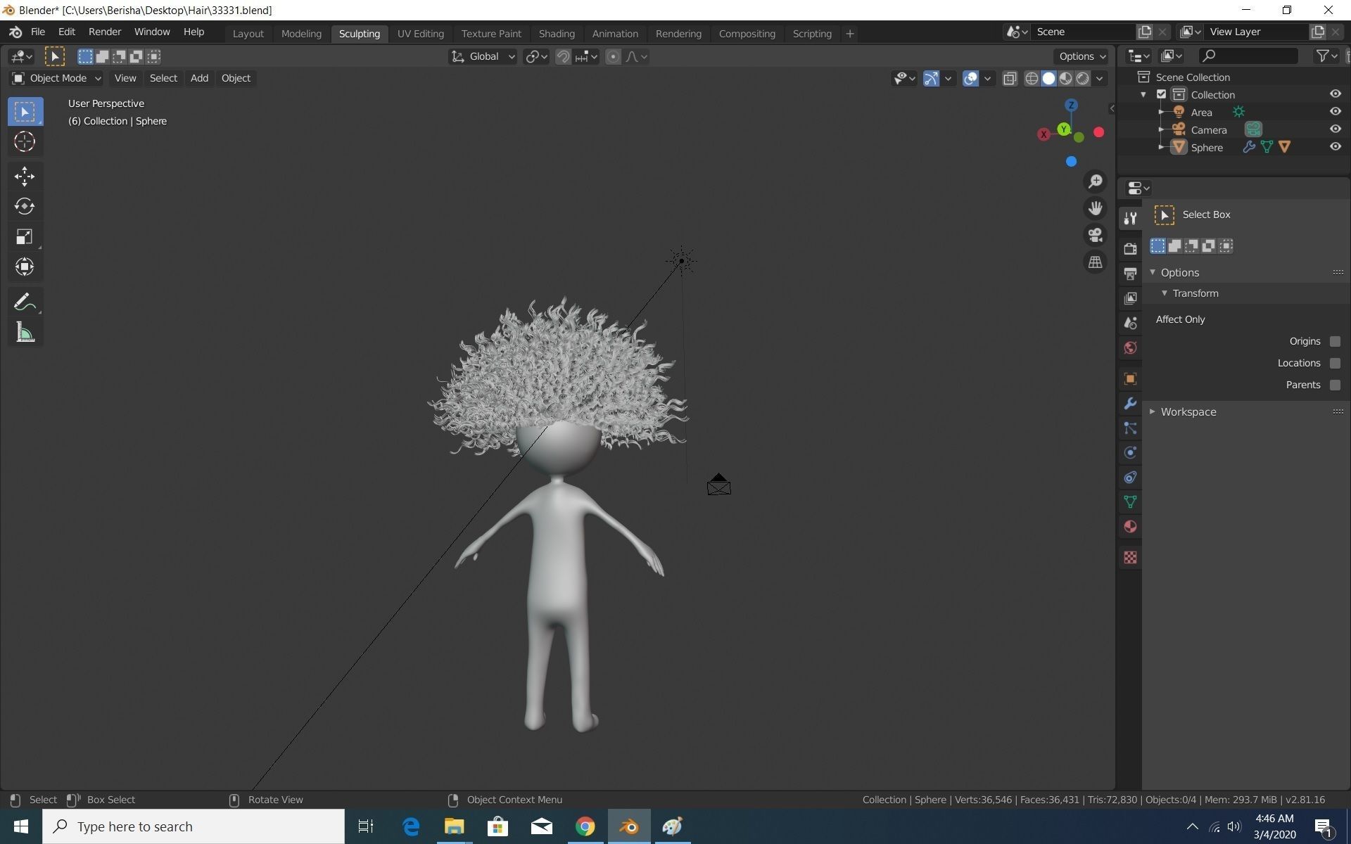 3D model Hair Stickman VR / AR / low-poly | CGTrader