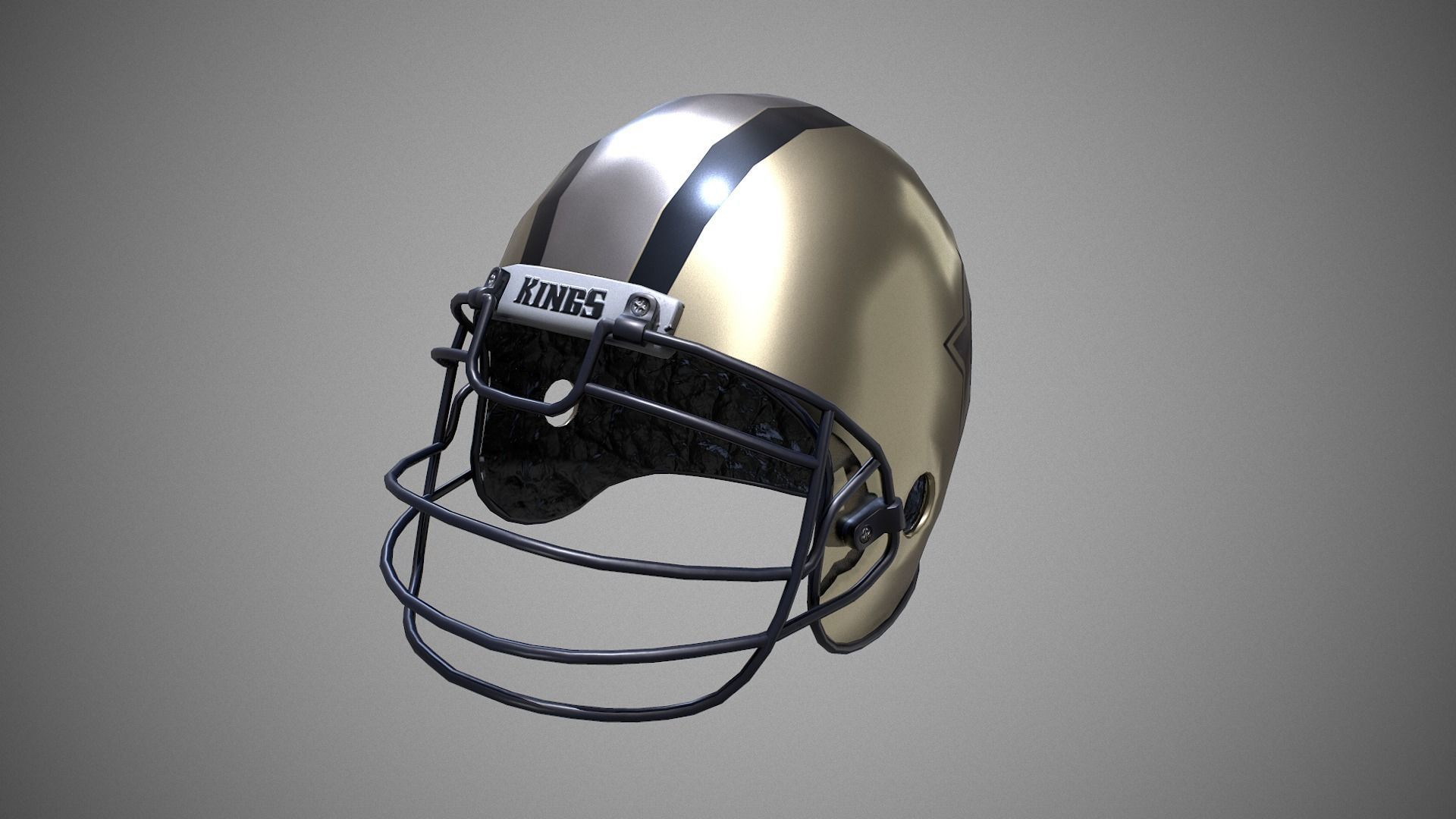 3D model Low poly Football helmet PBR Game-ready VR / AR / low-poly ...