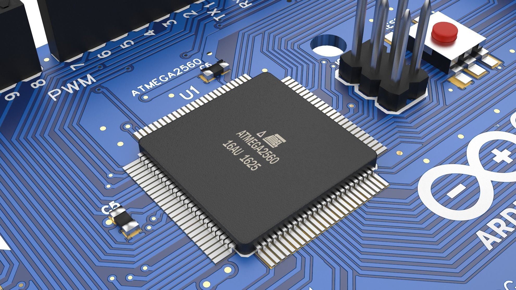 3D model Arduino Mega 2560 VR / AR / low-poly | CGTrader