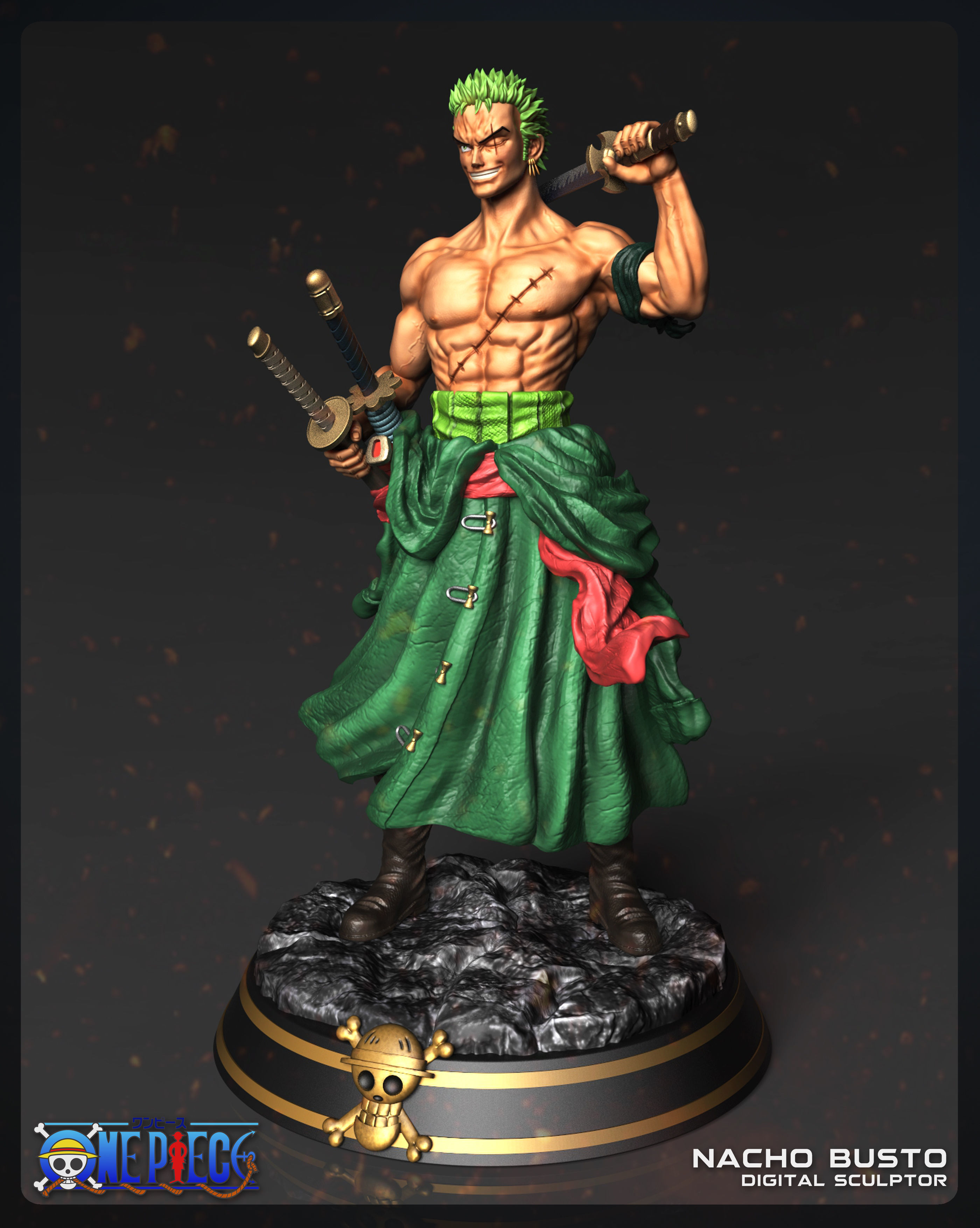 Roronoa Zoro - One Piece for 3d print model 3D model 3D printable ...