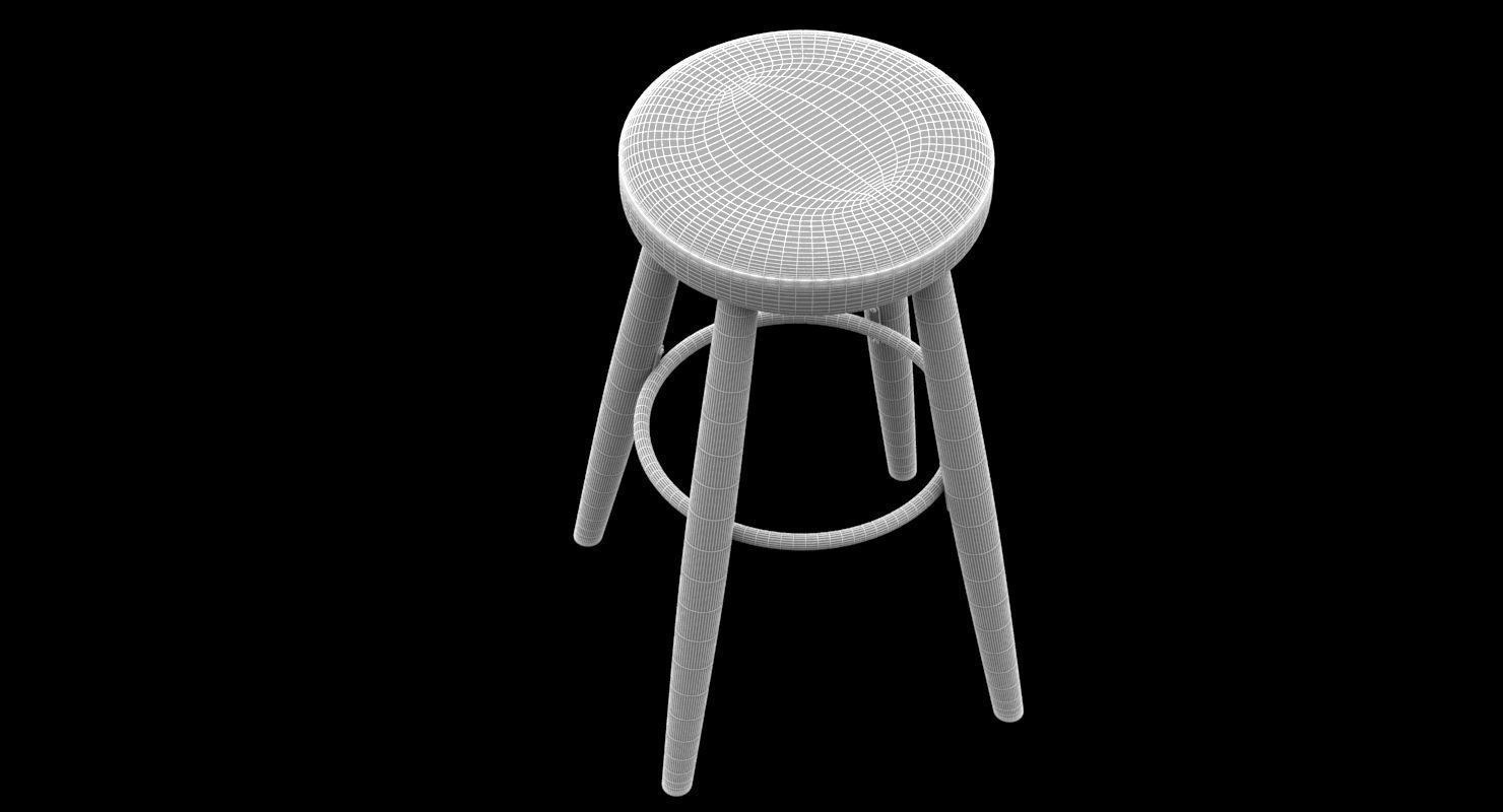 Hans Jorgensen Wegner CH56 CH58 Stool 3D model | CGTrader