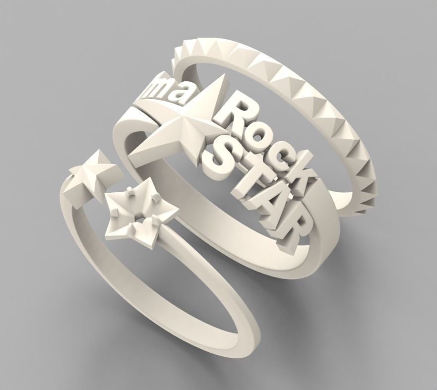 I am a rock star ring 3D model 3D printable | CGTrader