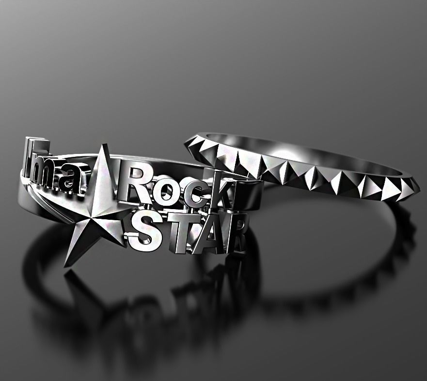 I am a rock star ring 3D model 3D printable | CGTrader