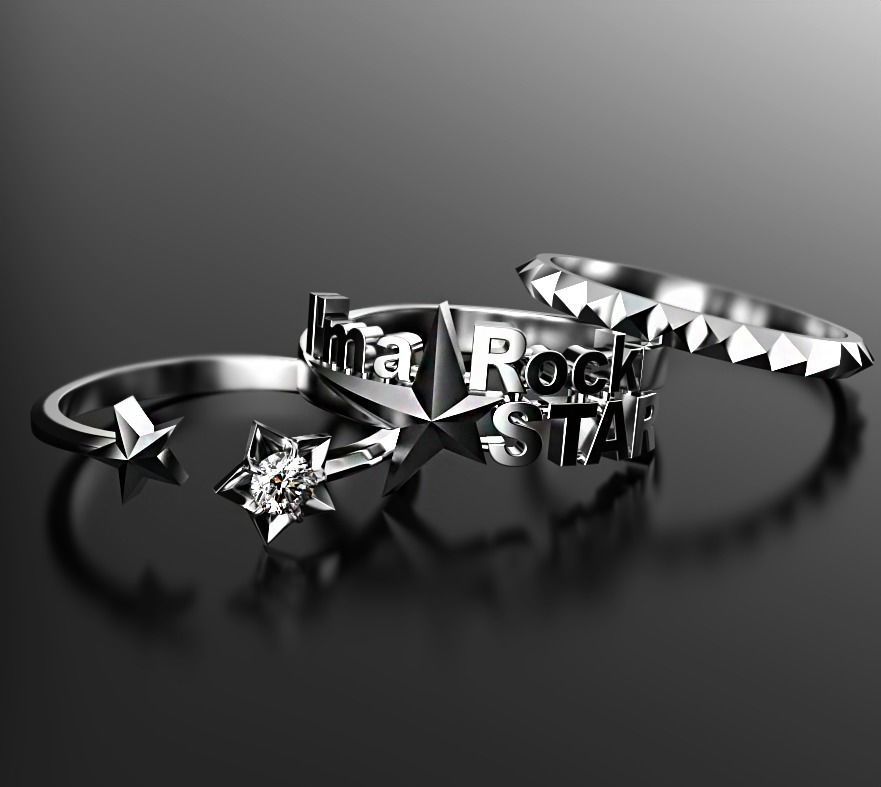 I am a rock star ring 3D model 3D printable | CGTrader