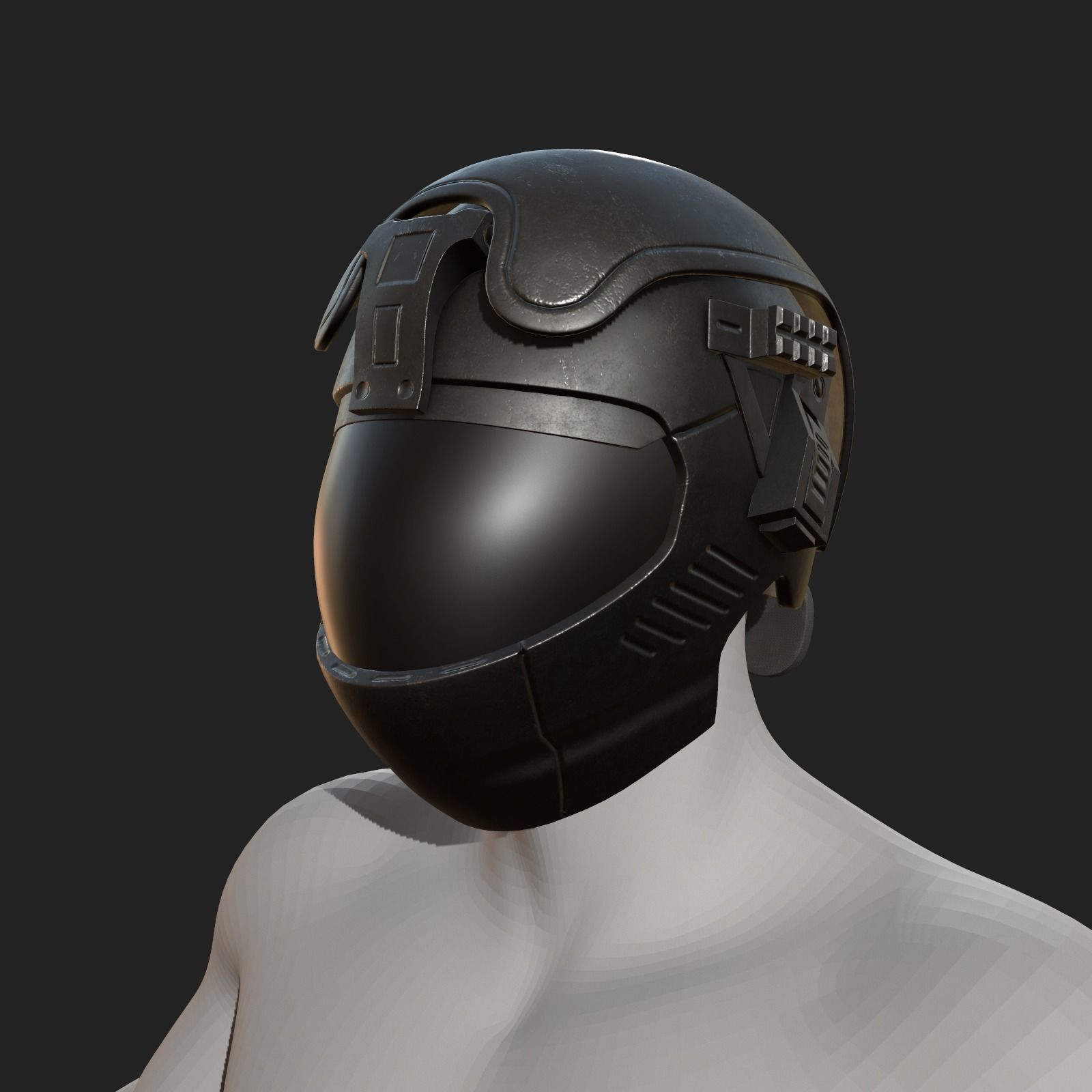 3D model Helmet scifi military futuristic technology cyborg fantasy VR ...