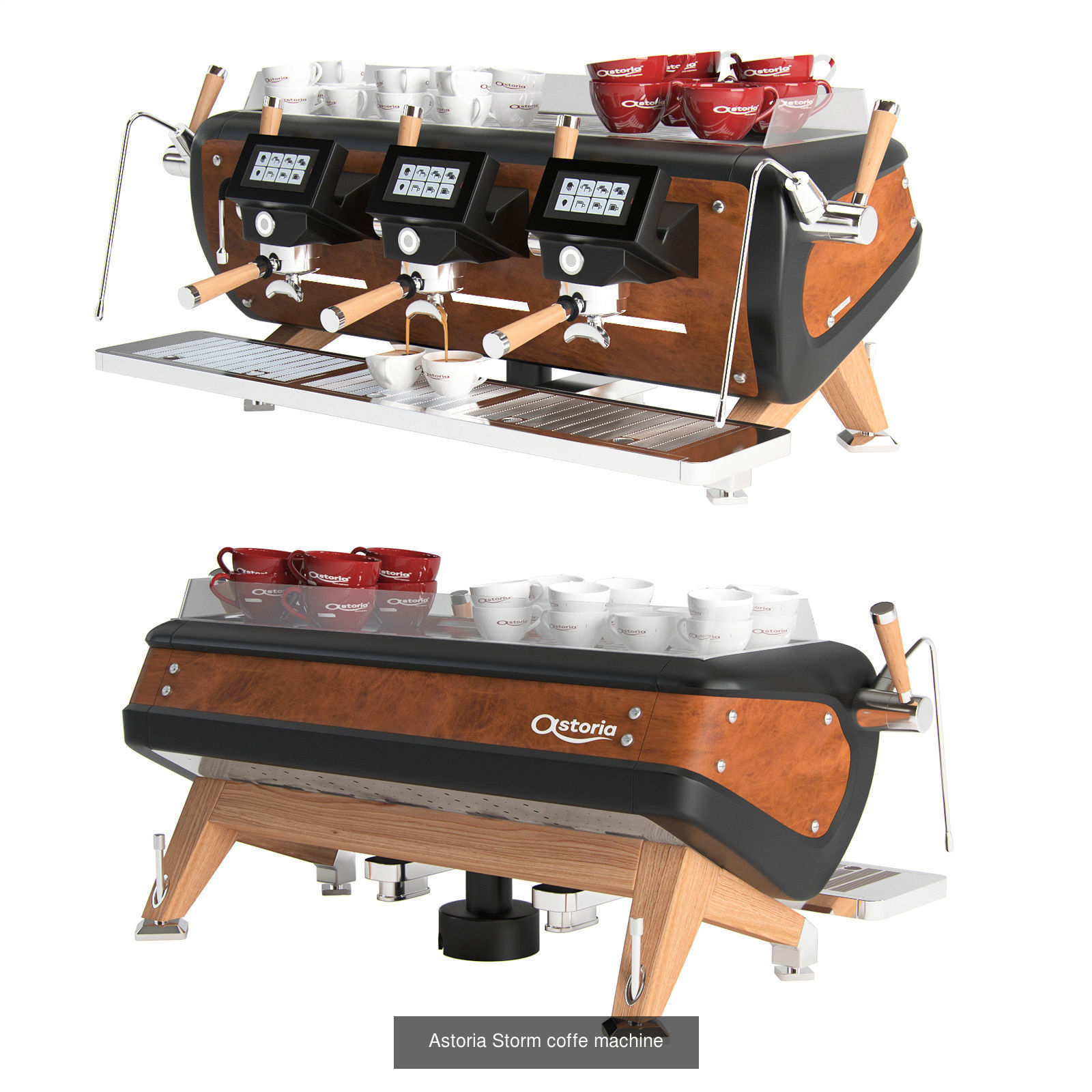 3D Model Collection Astoria coffee machines VR / AR / low-poly | CGTrader