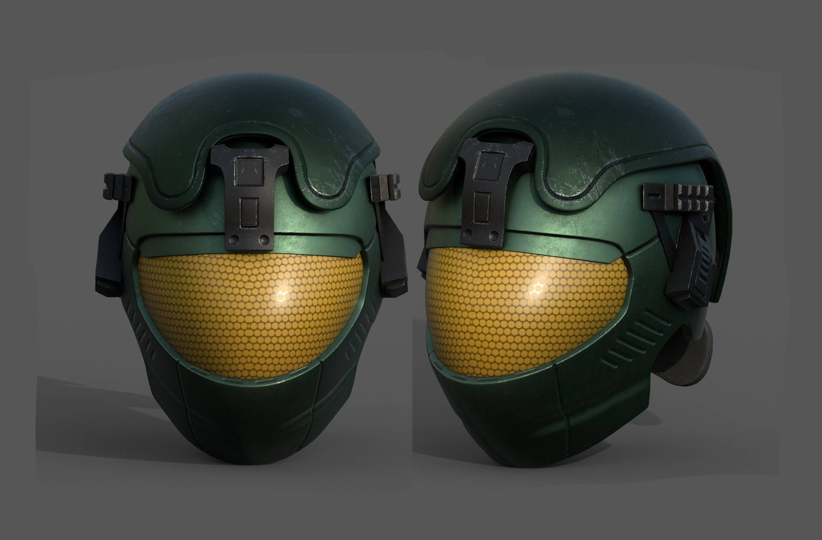 3D model Helmet scifi military futuristic technology cyborg artfiction ...