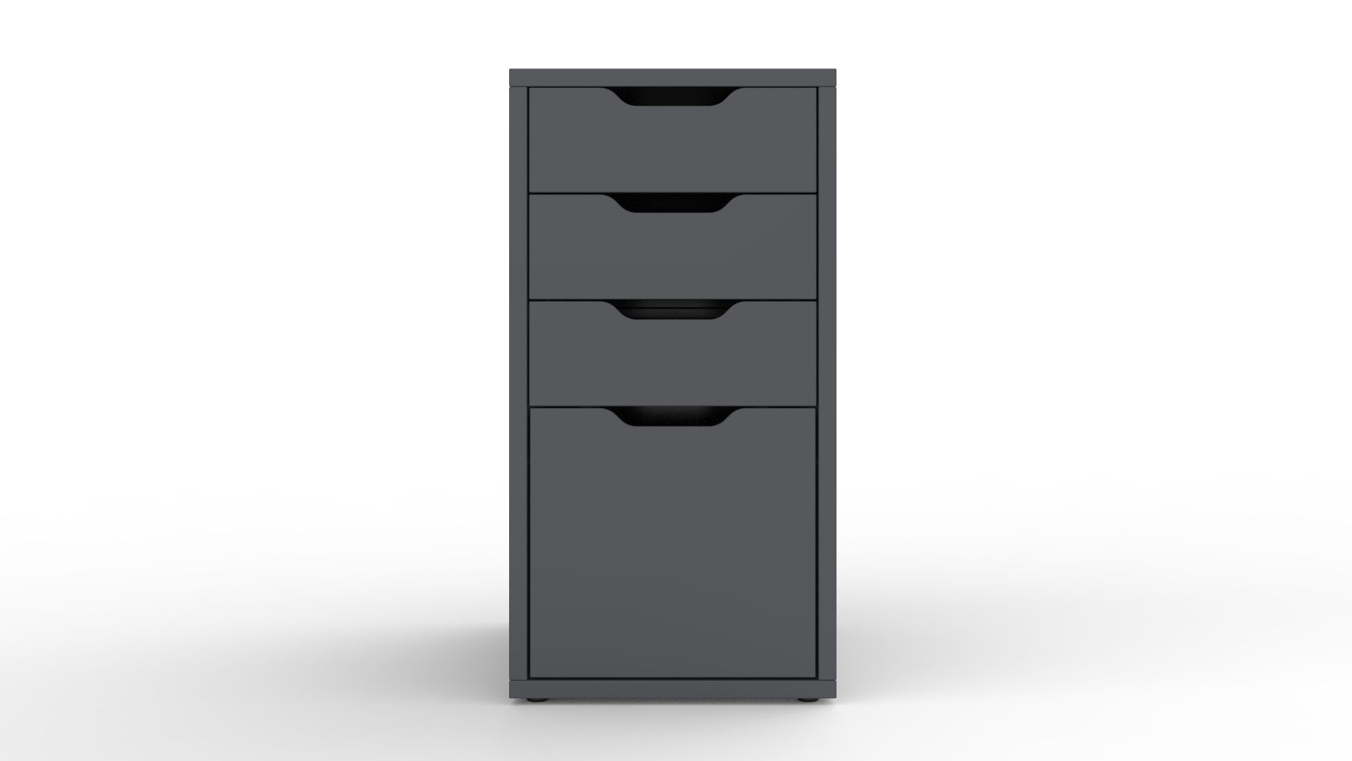 ALEX Drawer Unit Gray With 4 Drawers 3D model | CGTrader